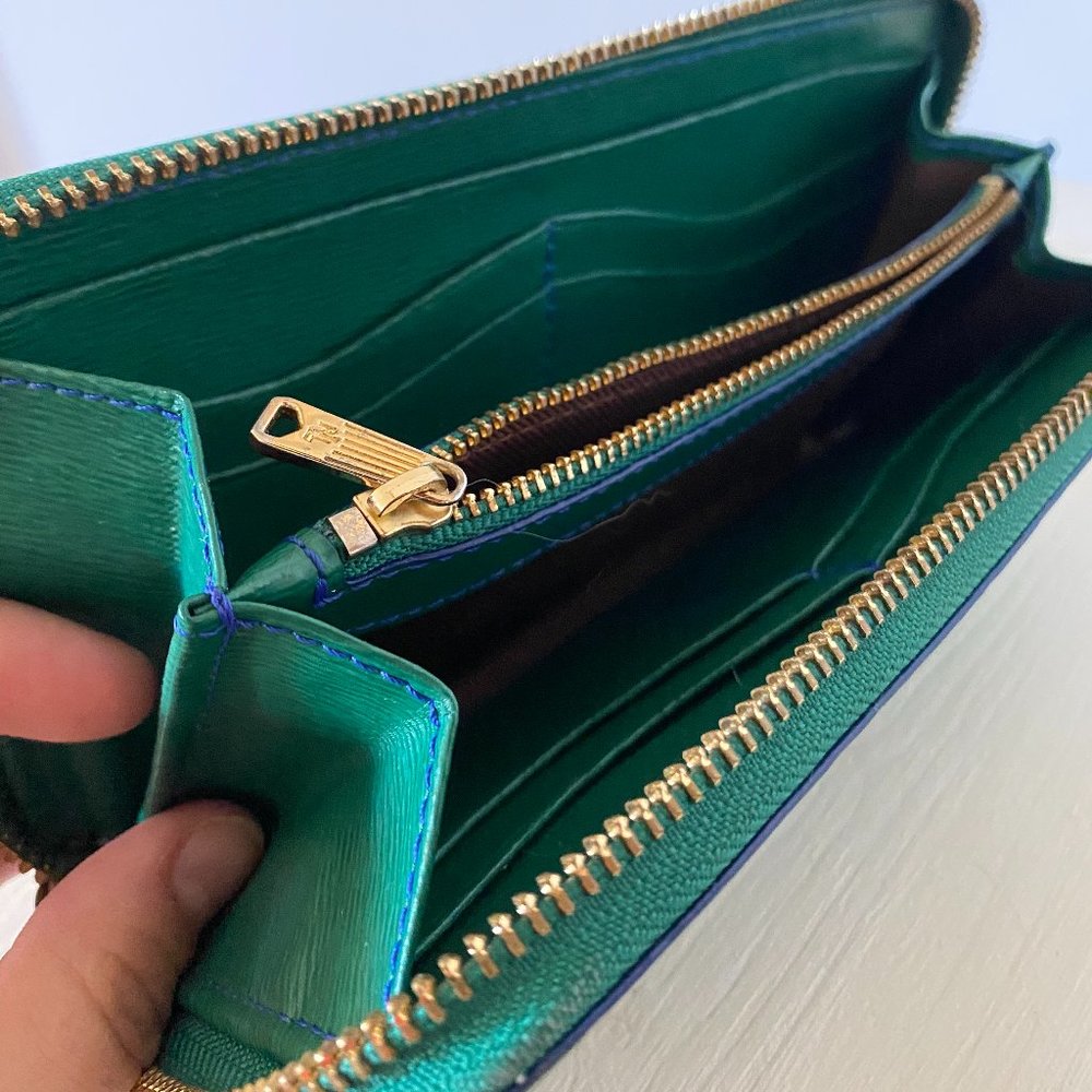 Lauren Ralph Lauren Emerald Green Tate Zip Wallet - Gem